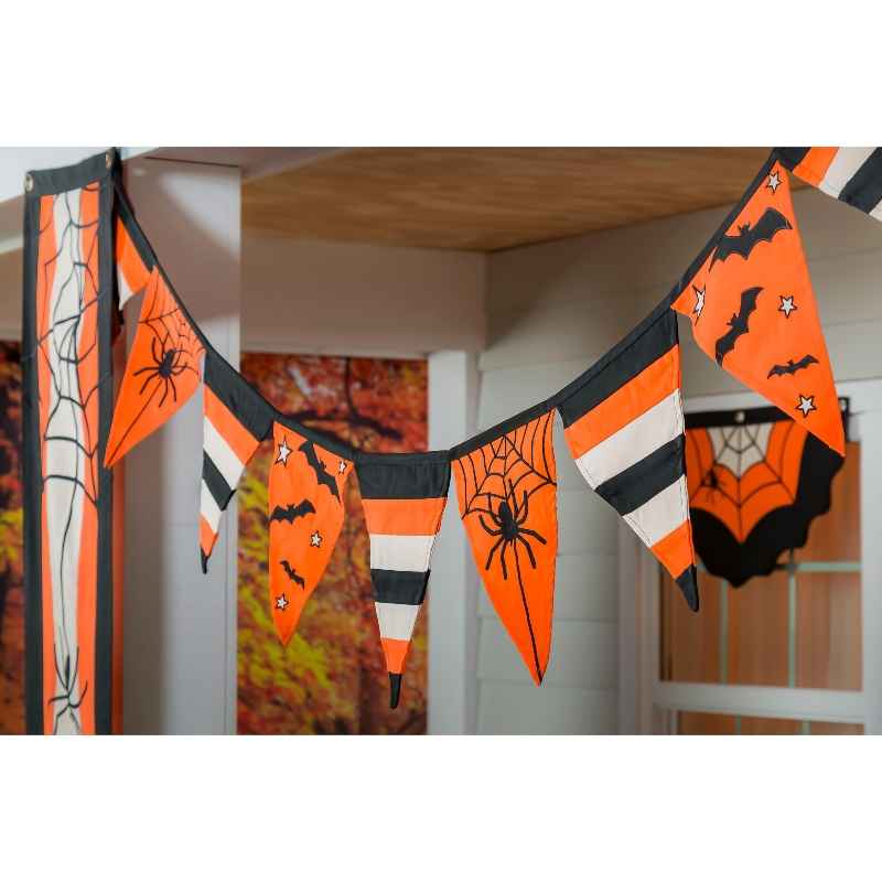 Halloween Spider Web Cotton Pennant Bunting